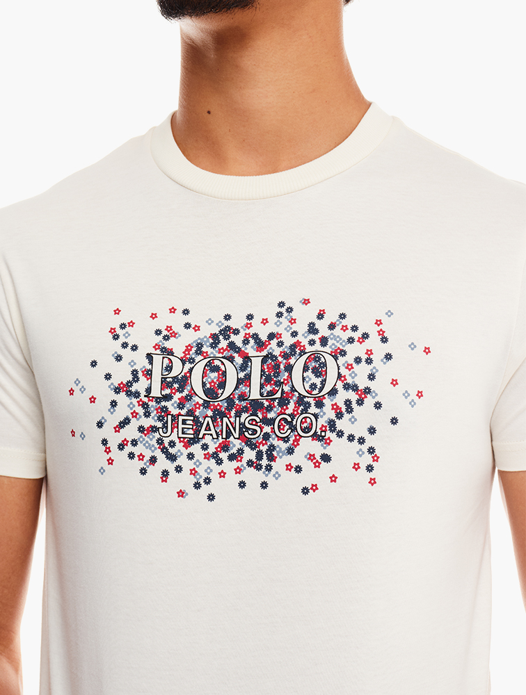 MyRunway | Shop Polo Ecru Pjc Short Sleeve Floral Logo Tee for Men from MyRunway.co.za